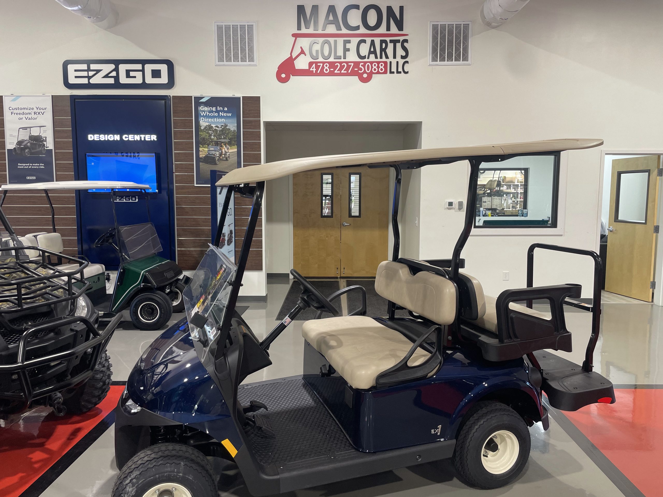 2025 E-Z-GO Valor™ Gas EX1 4-Passenger - Navy Blue - Macon Golf Carts